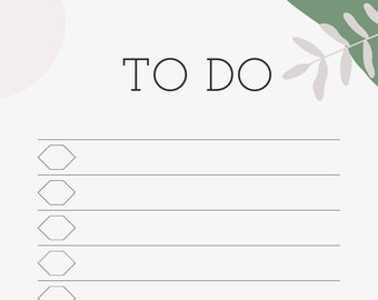Minimalist to Do List, 10 Colors, Printable, Minimalist Organization - Etsy