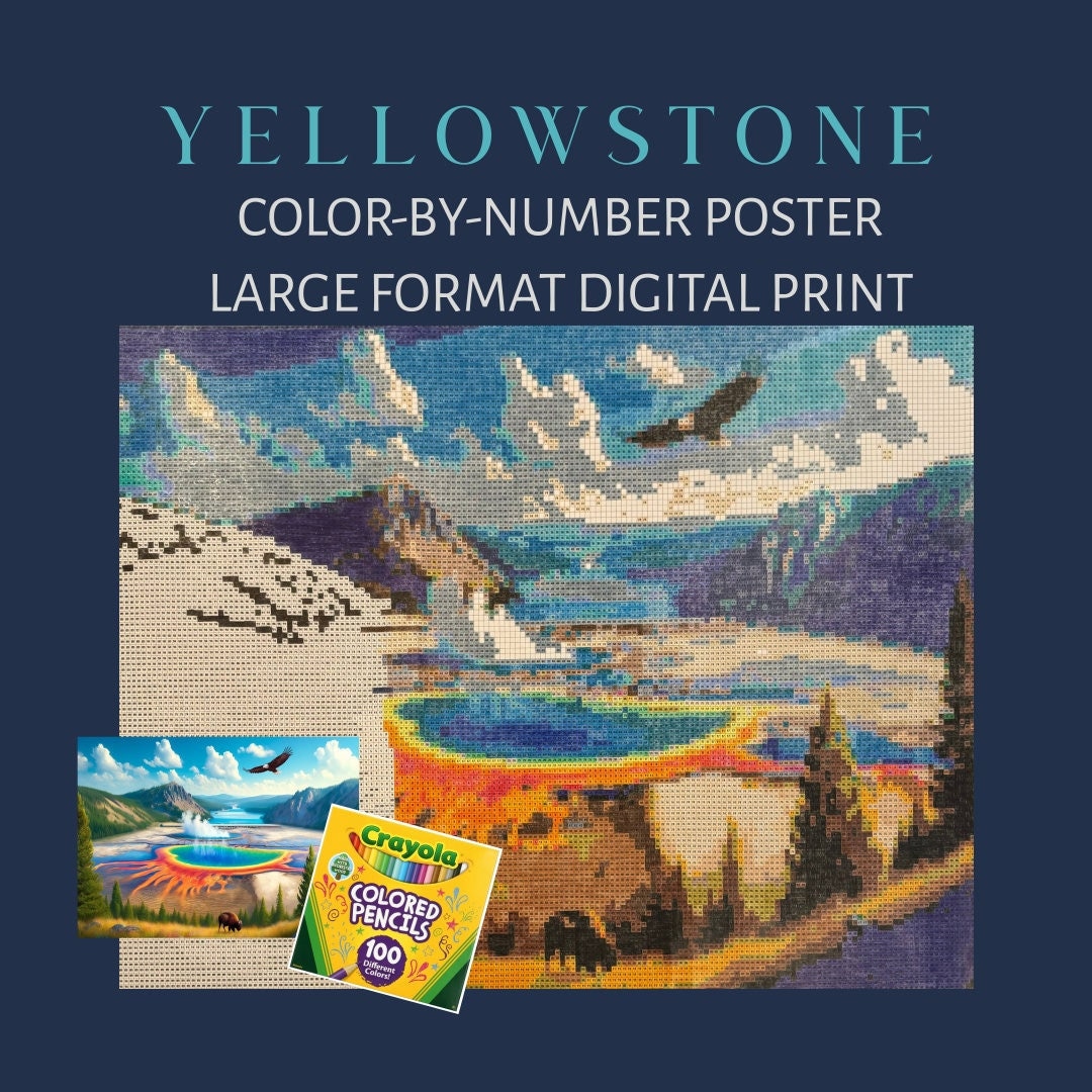 Yellowstone Color-by-number Poster: Crayola 100 Pencils Art (instant ...