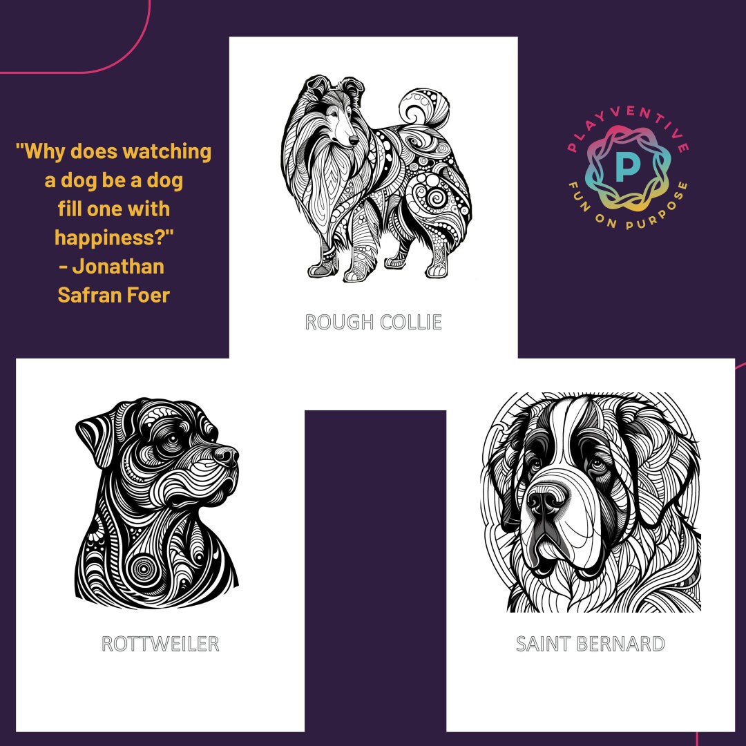 Vibrant Pop Art Digital Coloring Pages, 30 Unique Dog Breeds, Fun ...