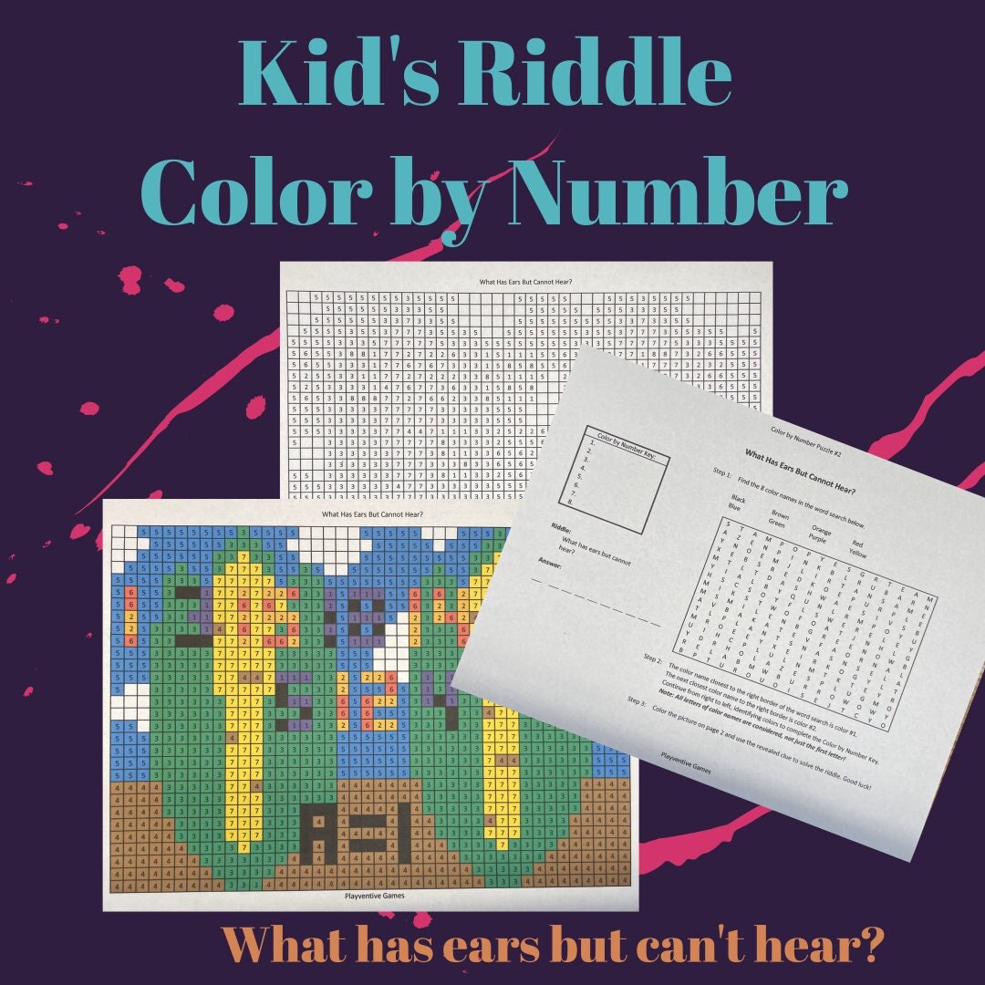 Engaging Kids' Riddle Grid Color-by-number: Solve the Joke Puzzle for ...