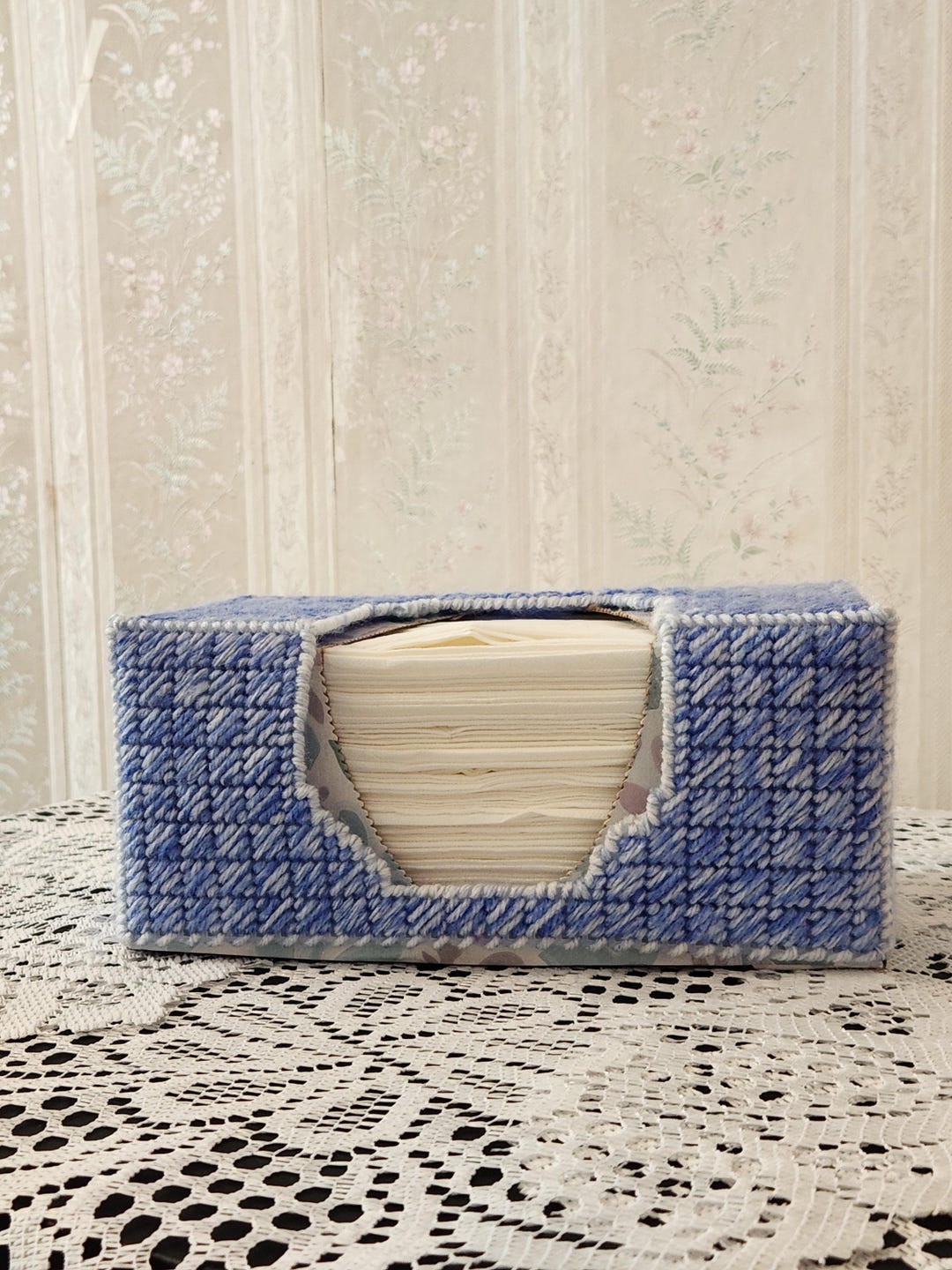 Puffs Tissue Box Cover, Large Box, Blue - Etsy