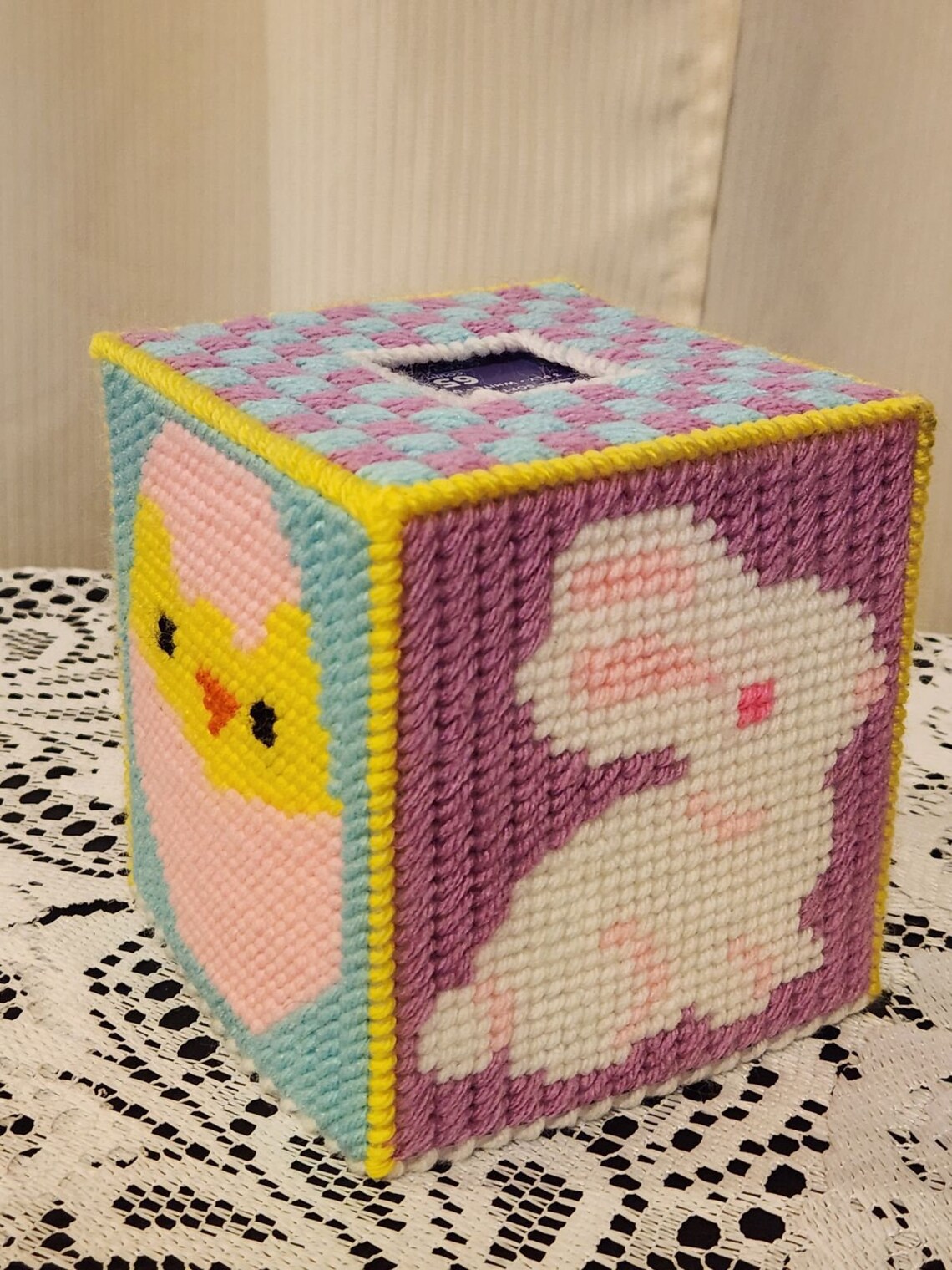 Bunny and Chicks Tissue Box Cover - Etsy
