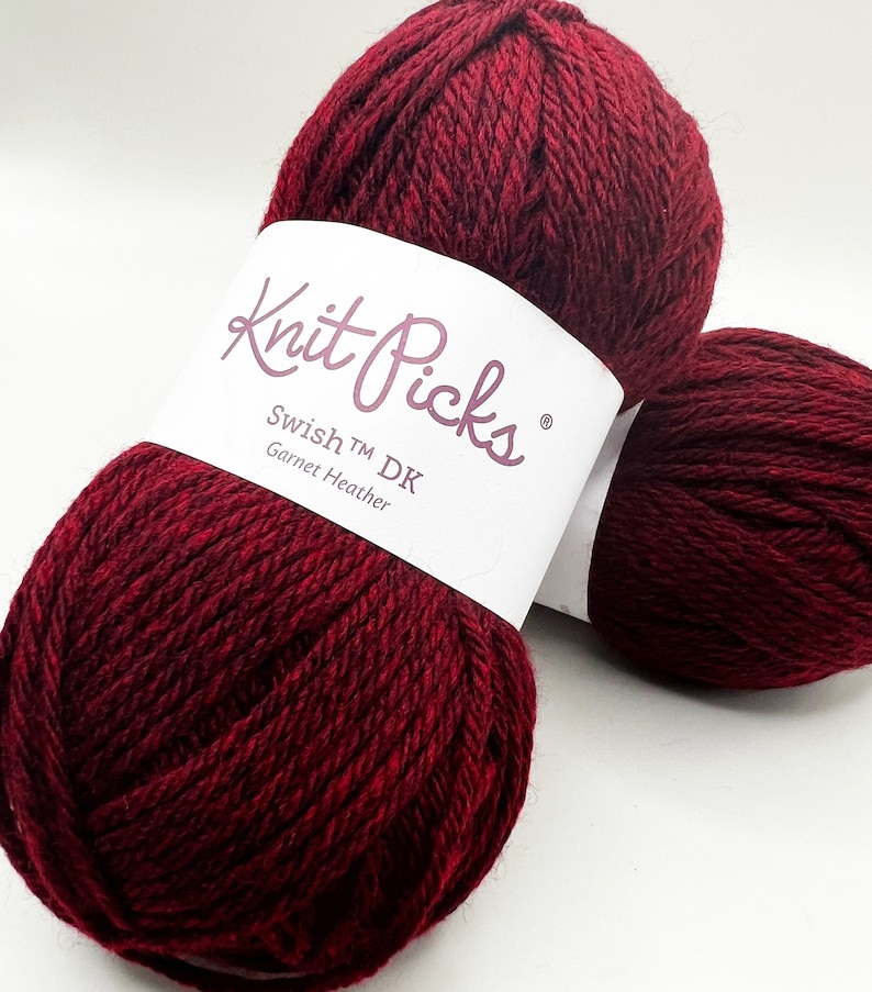 Knit Picks Swish DK. Garnet Heather. Superwash Merino From Peru. 75 Gr ...
