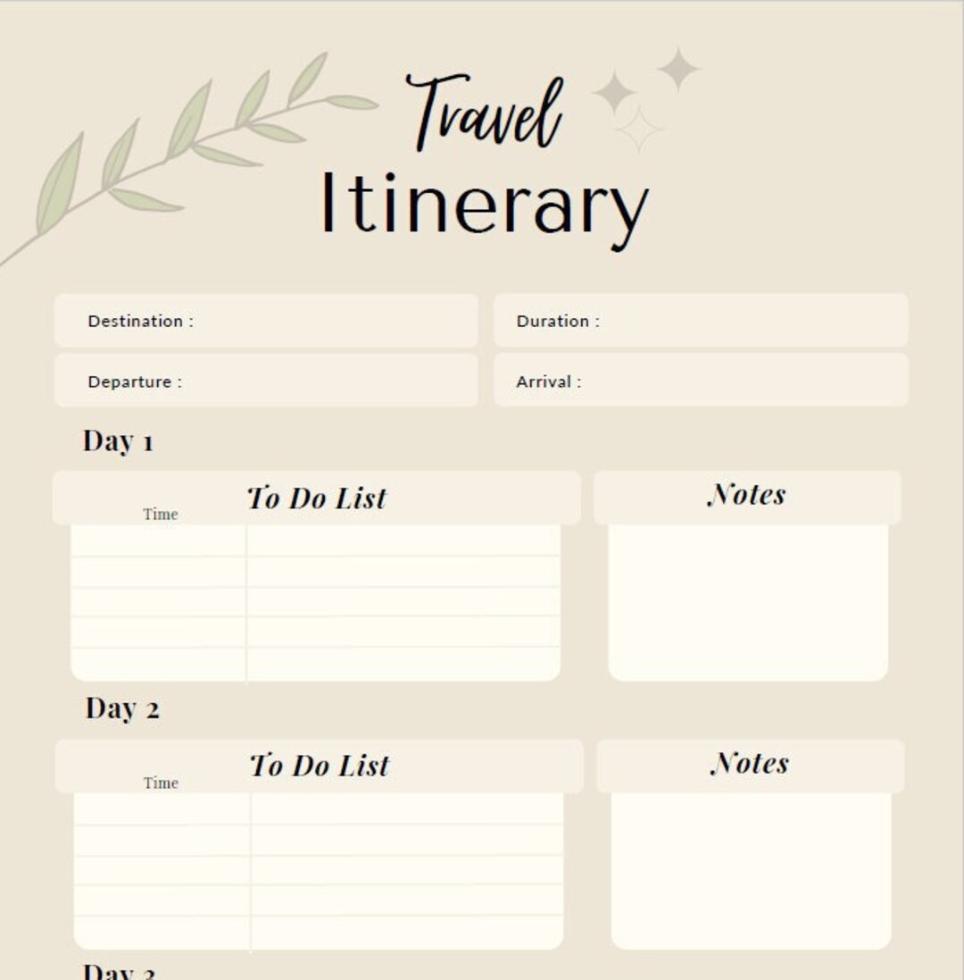 7 Day Travel Planner - Etsy