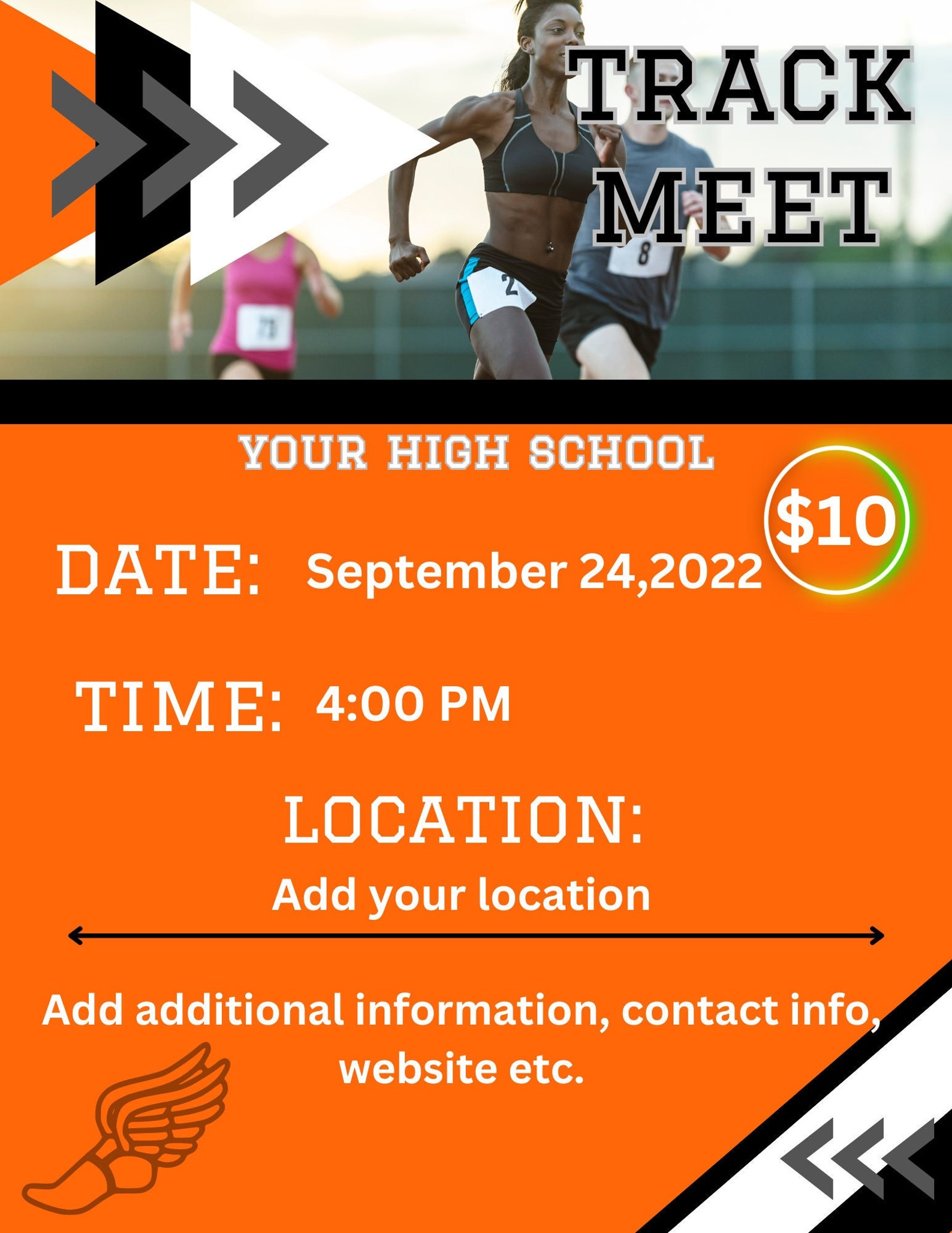 Track Flyer Editable Flyer Flyer Template Sports Flyer - Etsy