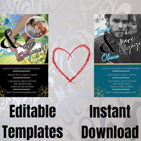 Engagement Party Flyer - Etsy