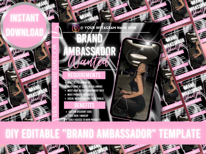 Digital Editable Beauty Business Model & Brand Ambassador Flyer ...