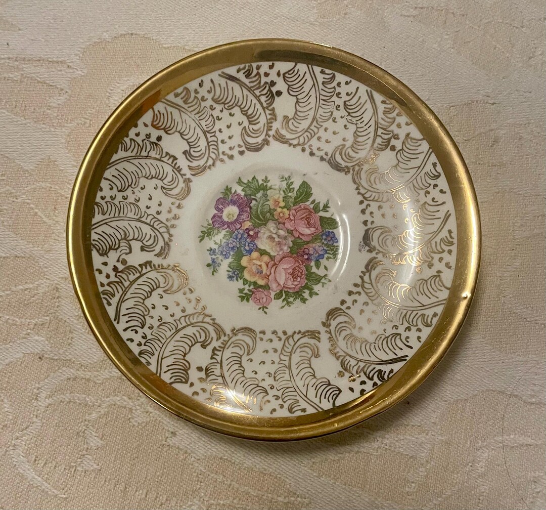Atlas China - 22K Gold Saucer - Etsy