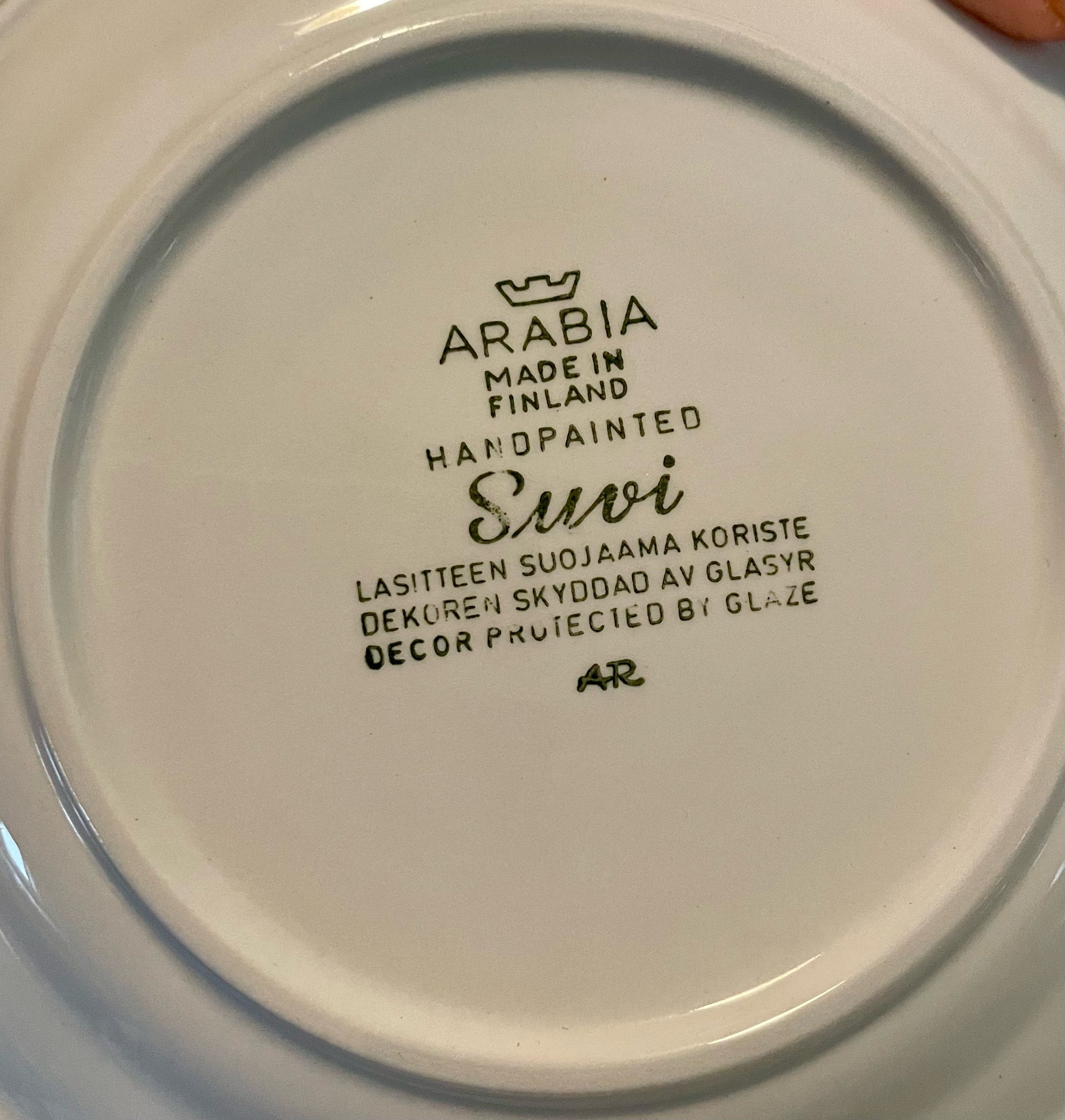 Vintage MCM Arabia Suvi Handpainted Dinnerware - Rare FIND! - Etsy
