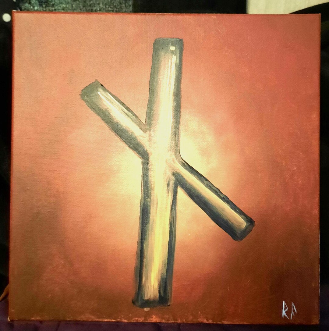 Rune Painting Nauthiz Viking Norse Decor - Etsy