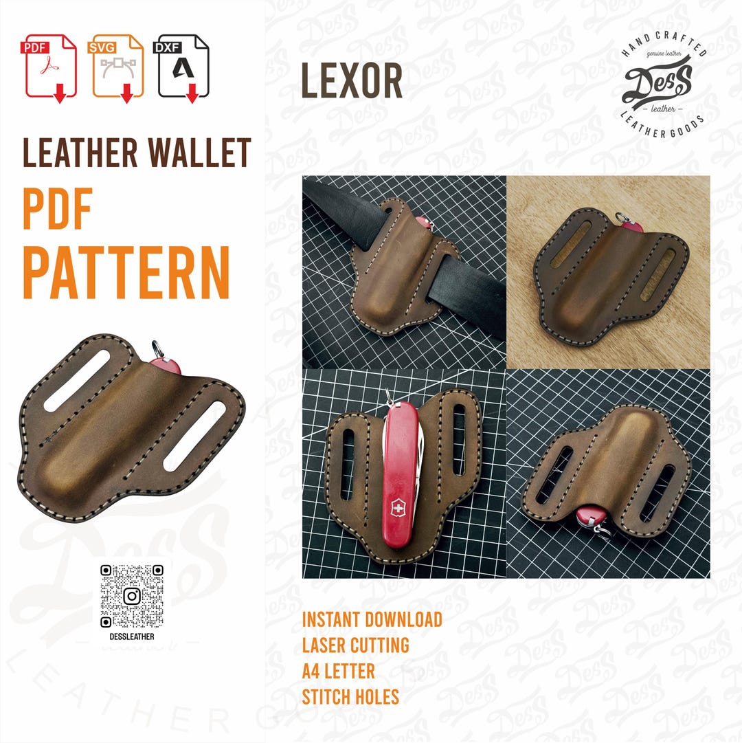 Leather Knife Sheath Pattern - PDF Template for Victorinox & Small ...