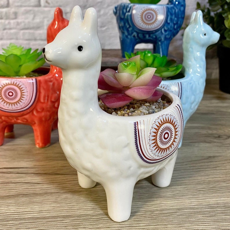 Ceramic Alpaca Llama Succulent Flower Plant Pots / Quirky Plant Pot ...