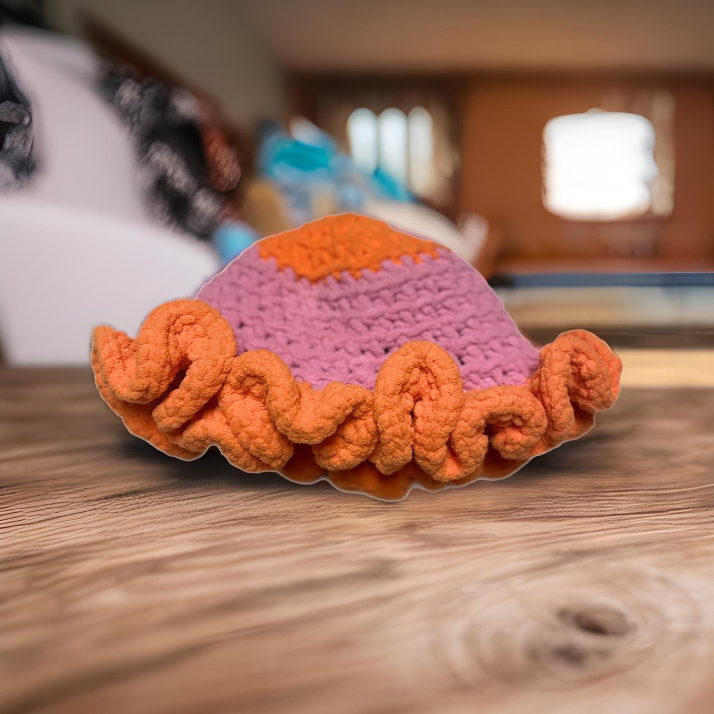 Crochet Bucket Hat Y2K Fashion Handmade 90's Style Hat Wavy Brim Bucket ...