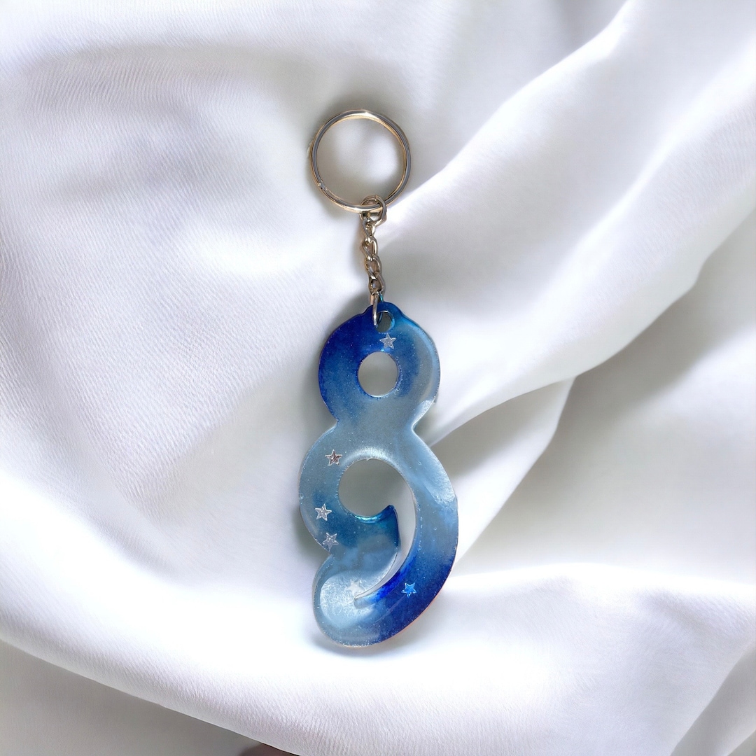 Blue Semicolon Resin Keychain - Etsy