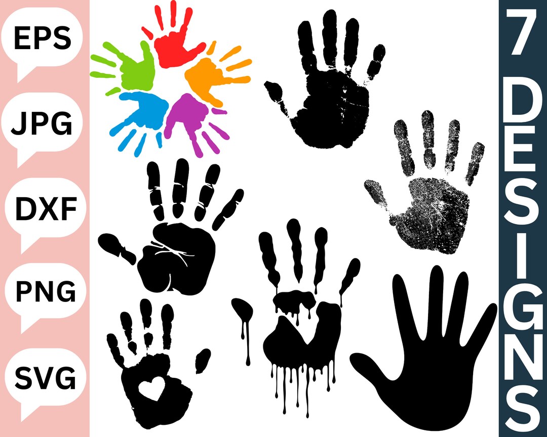 Hand Print Svg Hands Svg Kids Handprint Svg Kids Hands Svg - Etsy UK