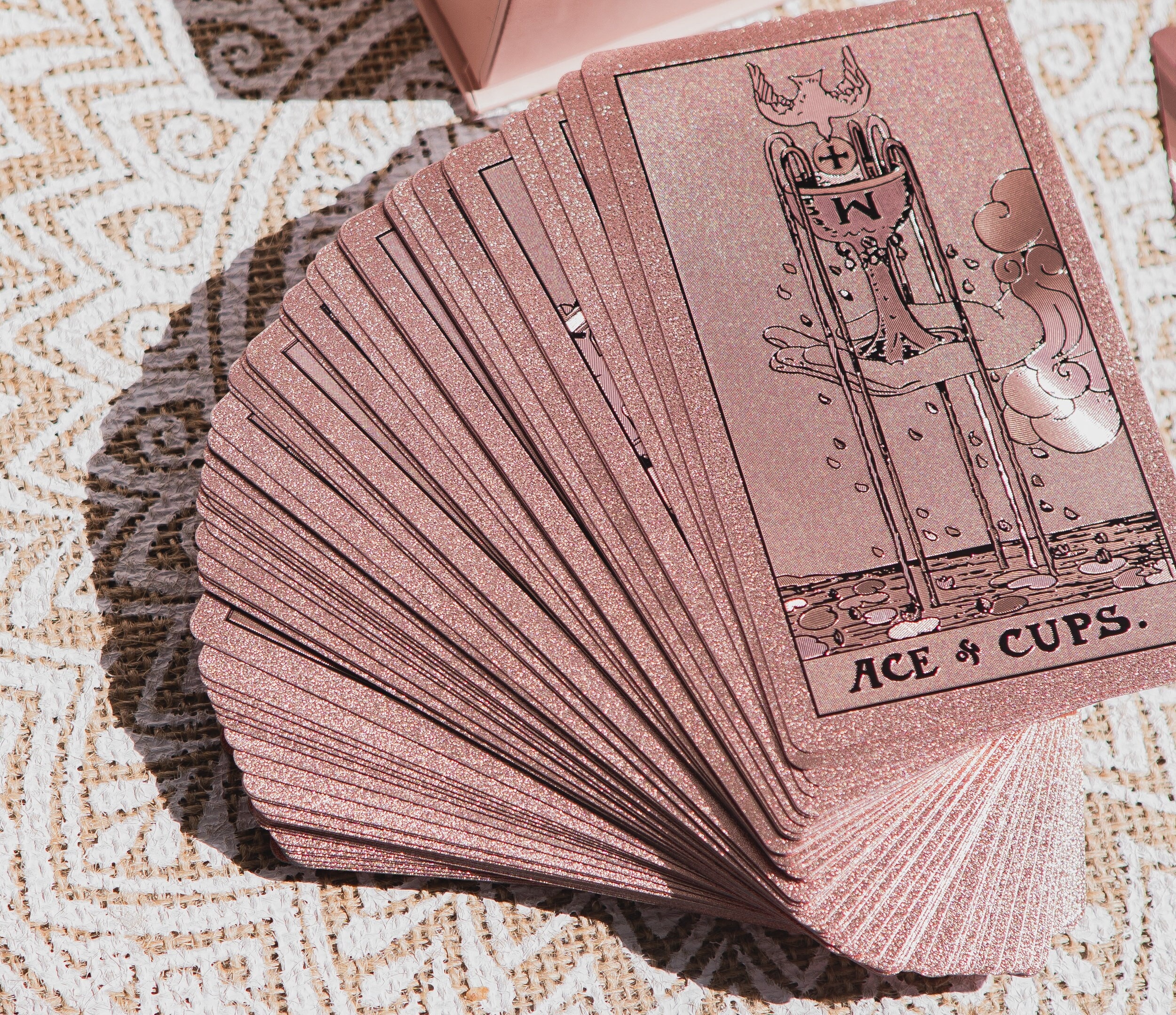 Pink Tarot 78 Cards, Rose Gold Foil Tarot Cards, Tarot Gift Set, Tarot ...
