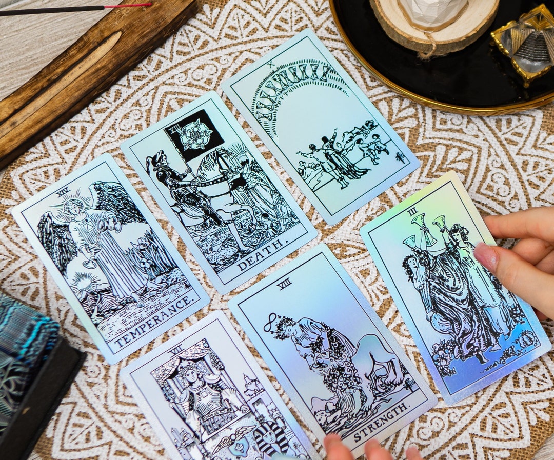 Laminated Tarot Deck, Holographic Tarot Cards, Full Tarot Deck, Pretty Tarot Deck for Beginners ...