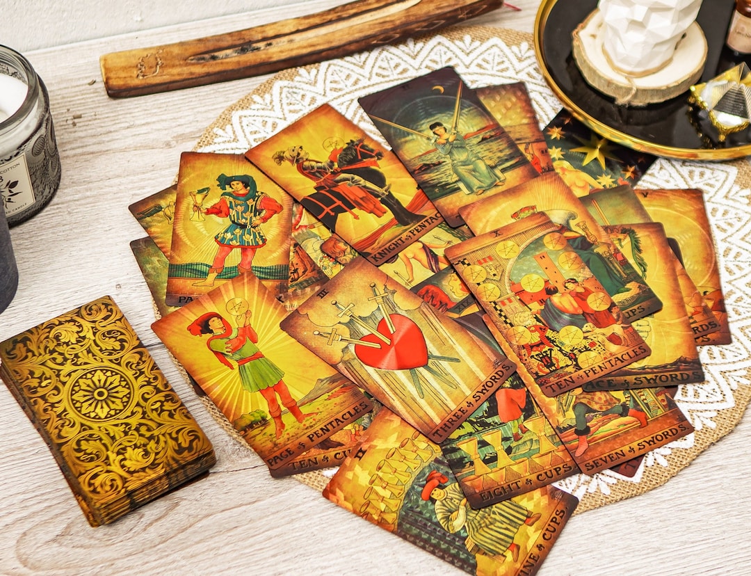 Vintage Tarot Cards, Gold Tarot Deck, Beginner Tarot Cards, Tarot Major ...