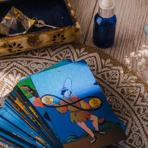 Blue Moon Tarot Deck, Crystal Blue Tarot Cards With Guidebook, Oracle ...