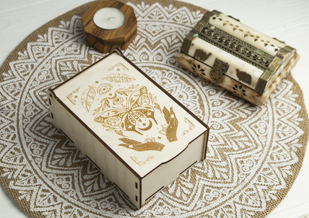 Wooden Box for Tarot Deck, Tarot Card Holder, Tarot Cards Box, Witchy ...