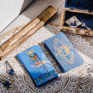 Blue Moon Tarot Deck, Crystal Blue Tarot Cards With Guidebook, Oracle ...