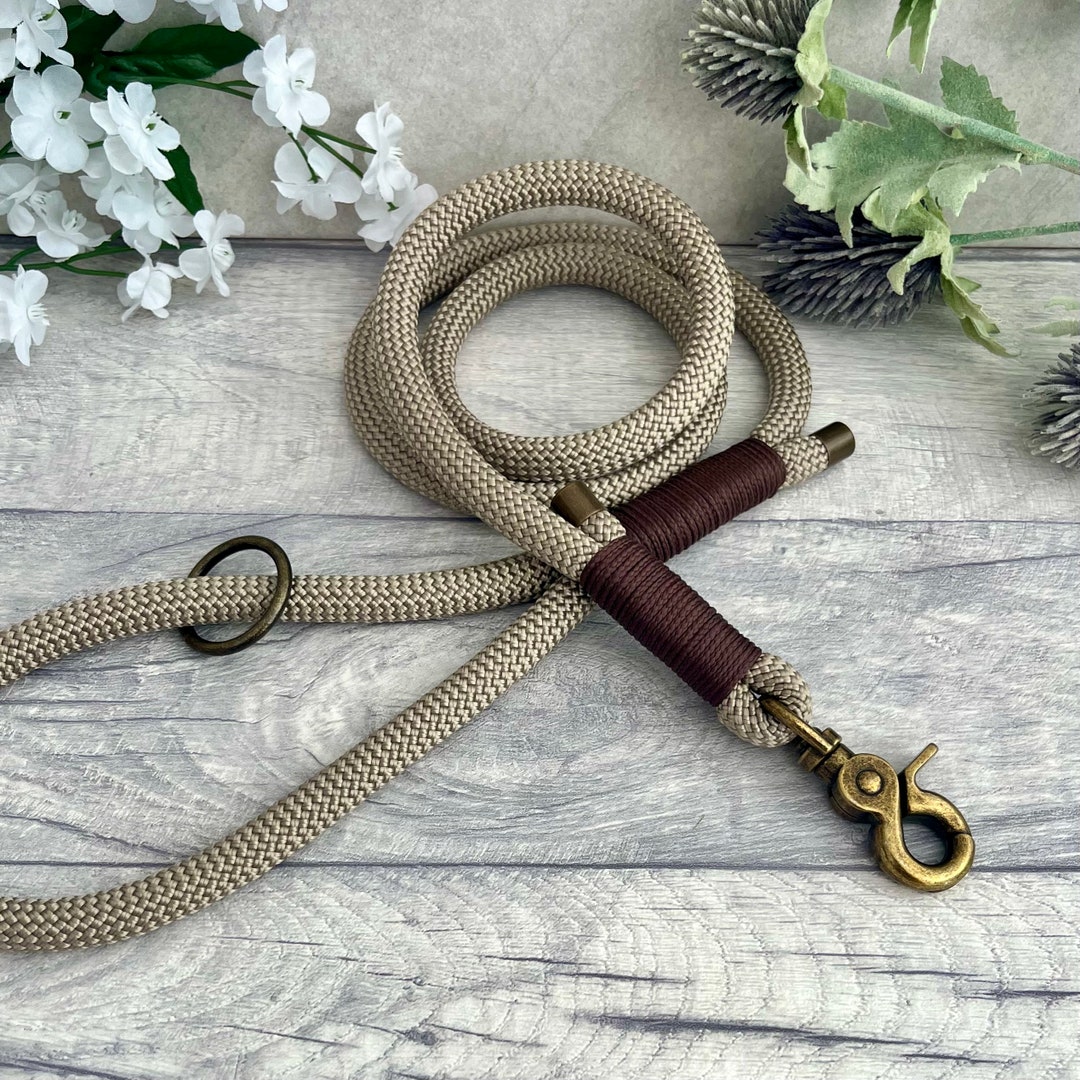 Paracord Rope Dog Lead, Tan, Design Your Own, Custom Rope Lead ...