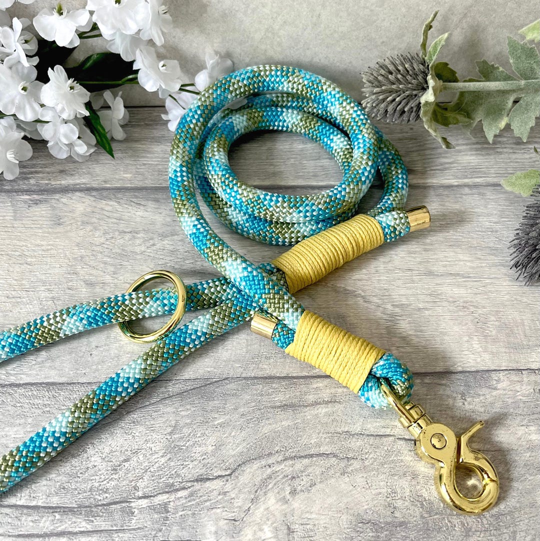Custom Rope Dog Lead, Design Your Own, Lightweight, Bombay Blue - Etsy