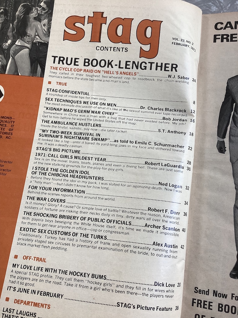 Stag Magazine Adventure February 1971 Stories Photos Mens Interest - Etsy