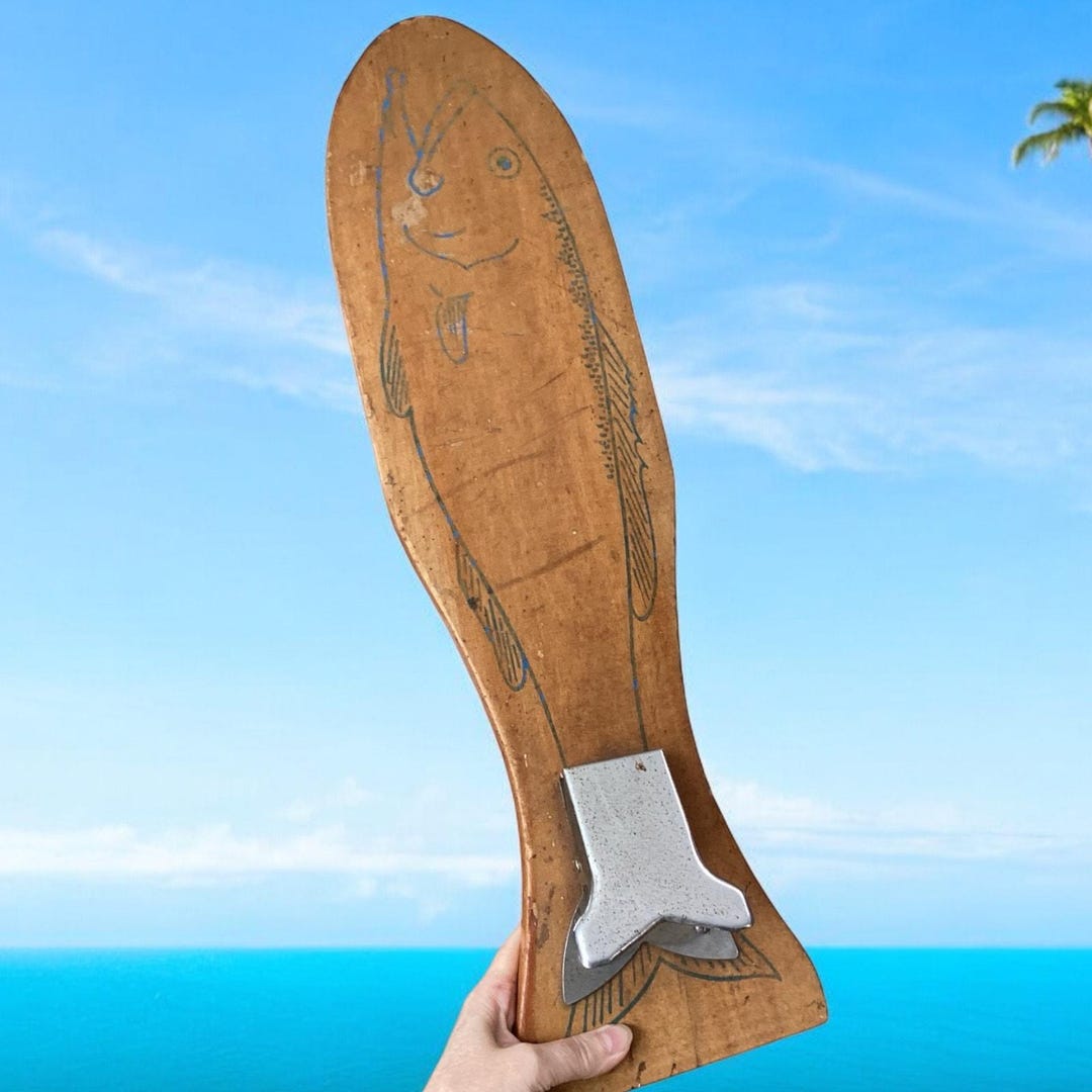 Vintage Wood Fish Fillet Scaling Board With Clamp Cabin Wall Decor ...