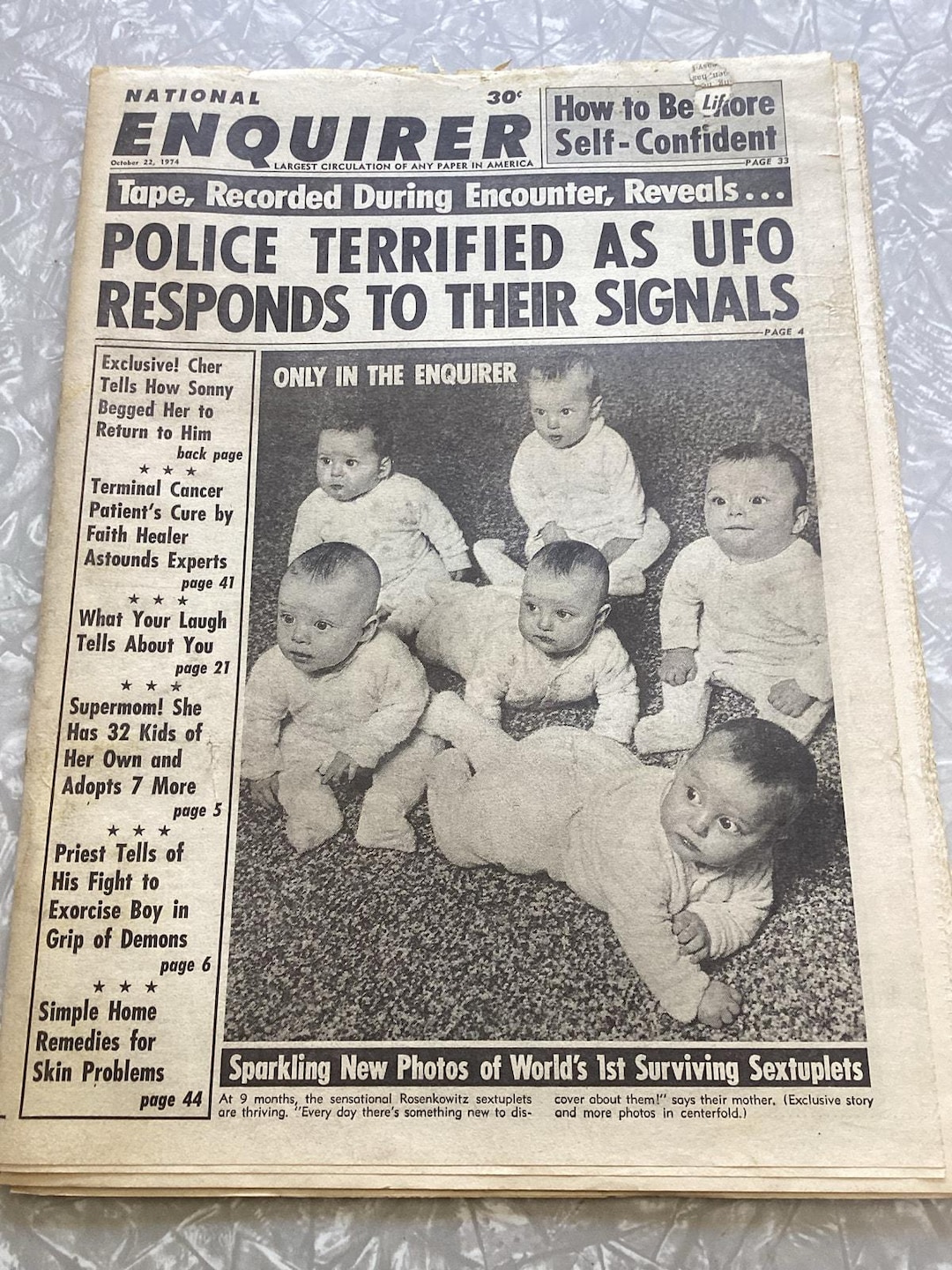 Vintage 1974 Enquirer Tabloid Gossip Magazine Newspaper UFO Responds - Etsy