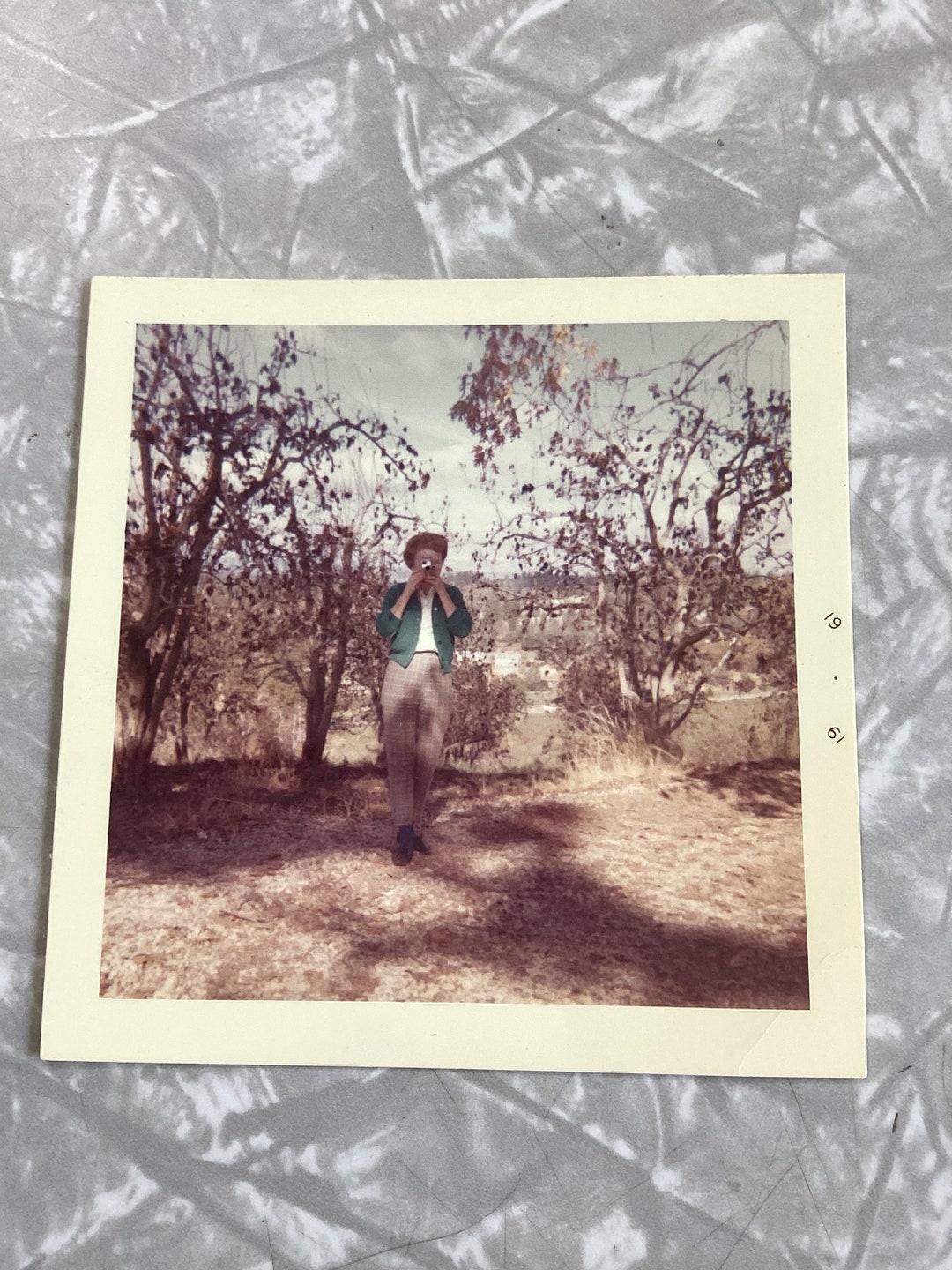 Vintage 1960s Lady Photographer Photo Snapshot Found Photo Vernacular ...