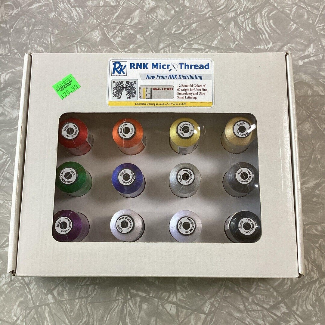 Embroidery 12 Spool RNK Embroidery Thread Micro-poly Set 1000m NIB 60 ...