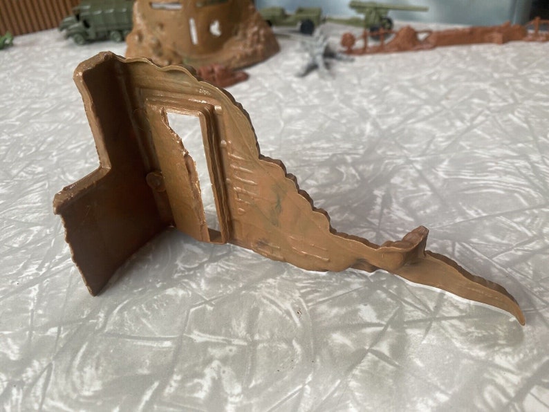 Marx Battleground Buildings Terrain Marbled Hard Plastic Vintage 1960s ...