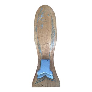 Vintage Wood Fish Fillet Scaling Board With Clamp Cabin Wall Decor ...