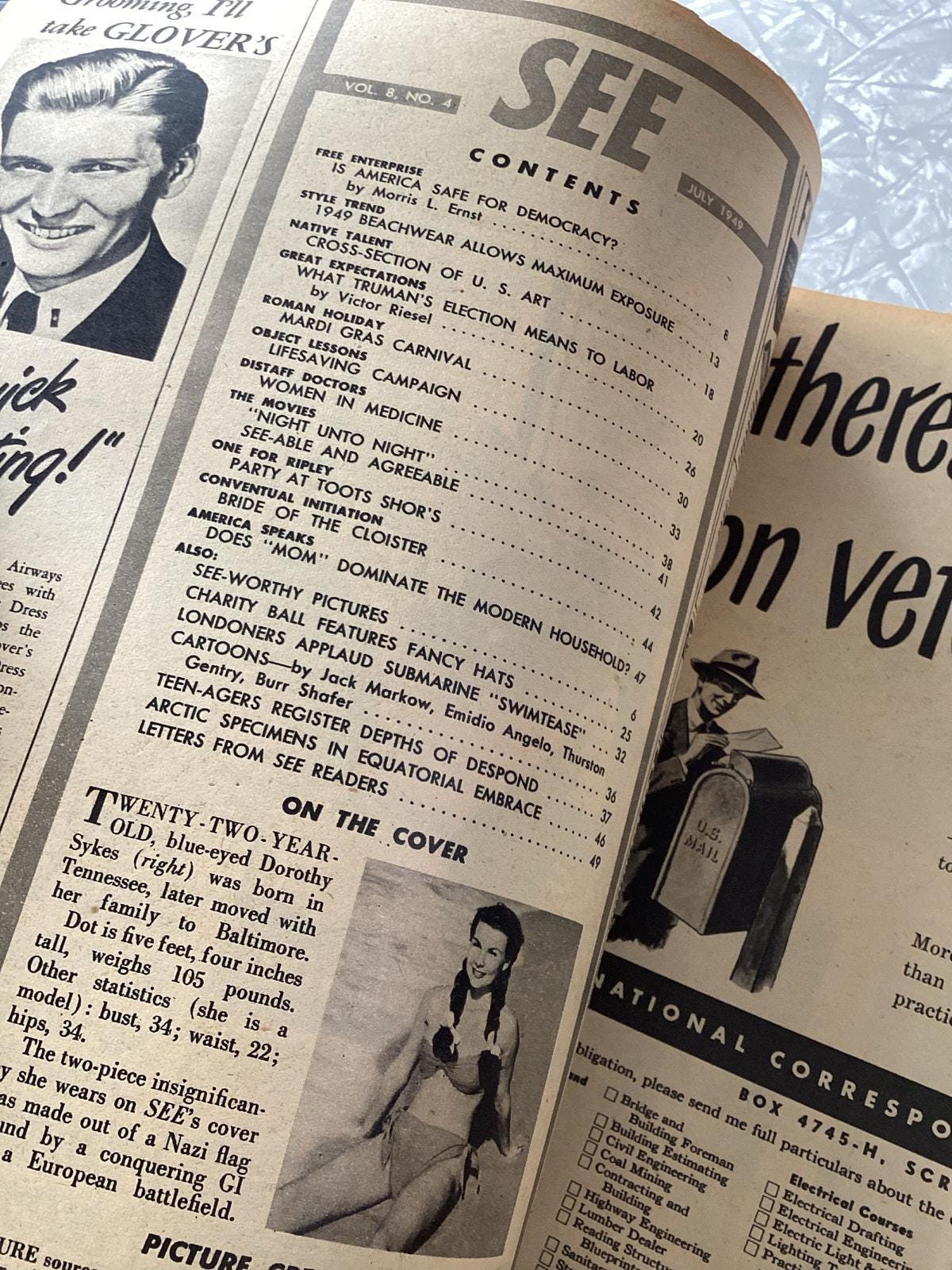 SEE Magazine July 1949 Dorothy Sykes Cover Truman Feature - Etsy