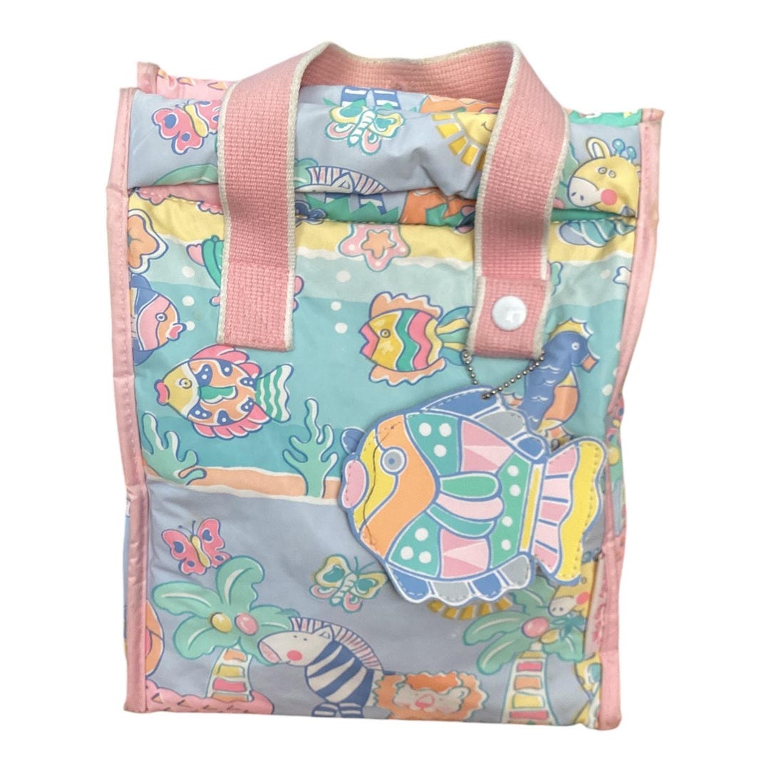 Vintage 90s Baby Boom Diaper Bag Fish Butterflies Animals Pink Strap - Etsy