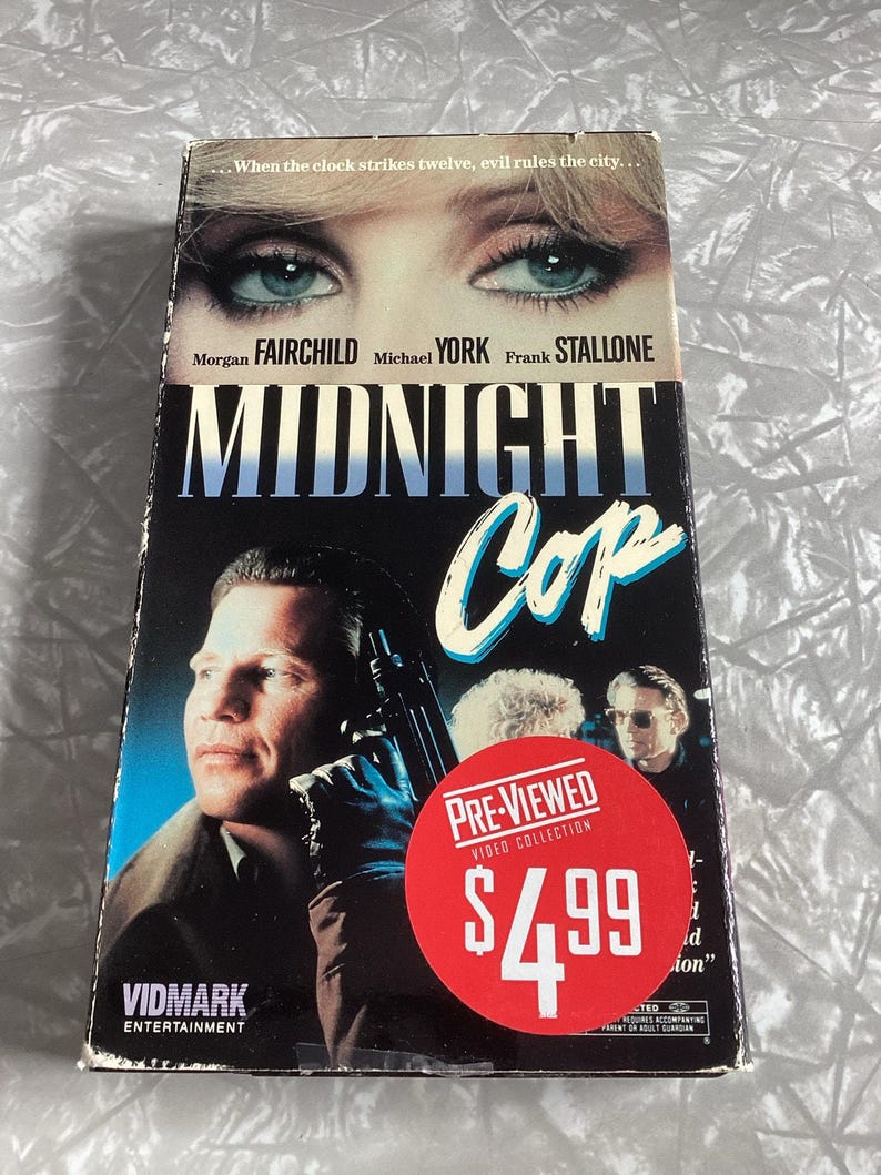 Midnight Cop AKA Killing Blue - VHS - Morgan Fairchild - Frank Stallone ...