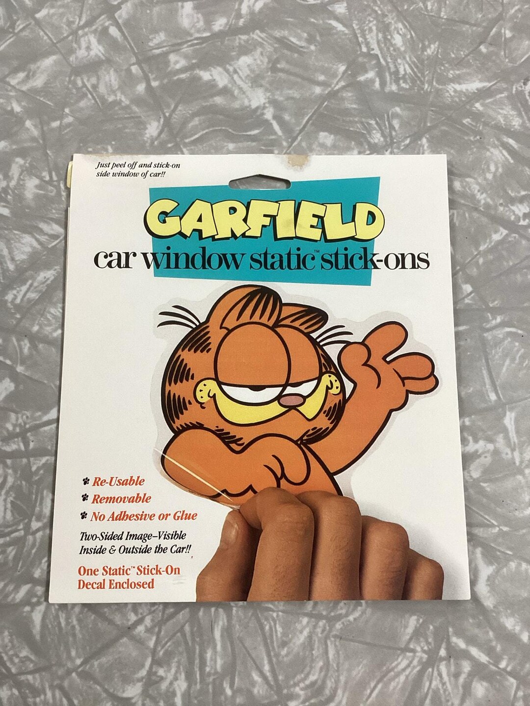 Vintage Garfield Car Window Static Stick on Re-usable Decal Jim Davis ...