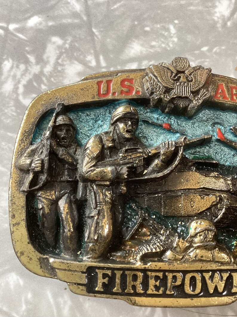 Vintage US Army Firepower Belt Buckle 1982 the Great American Buckle ...