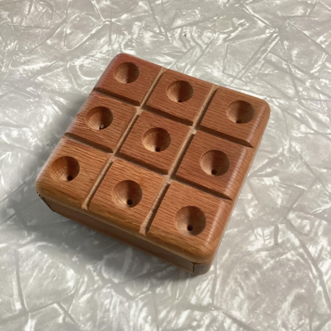 Vintage Wooden Tic Tac Toe Game With Glass Marbles Hidden Storage - Etsy