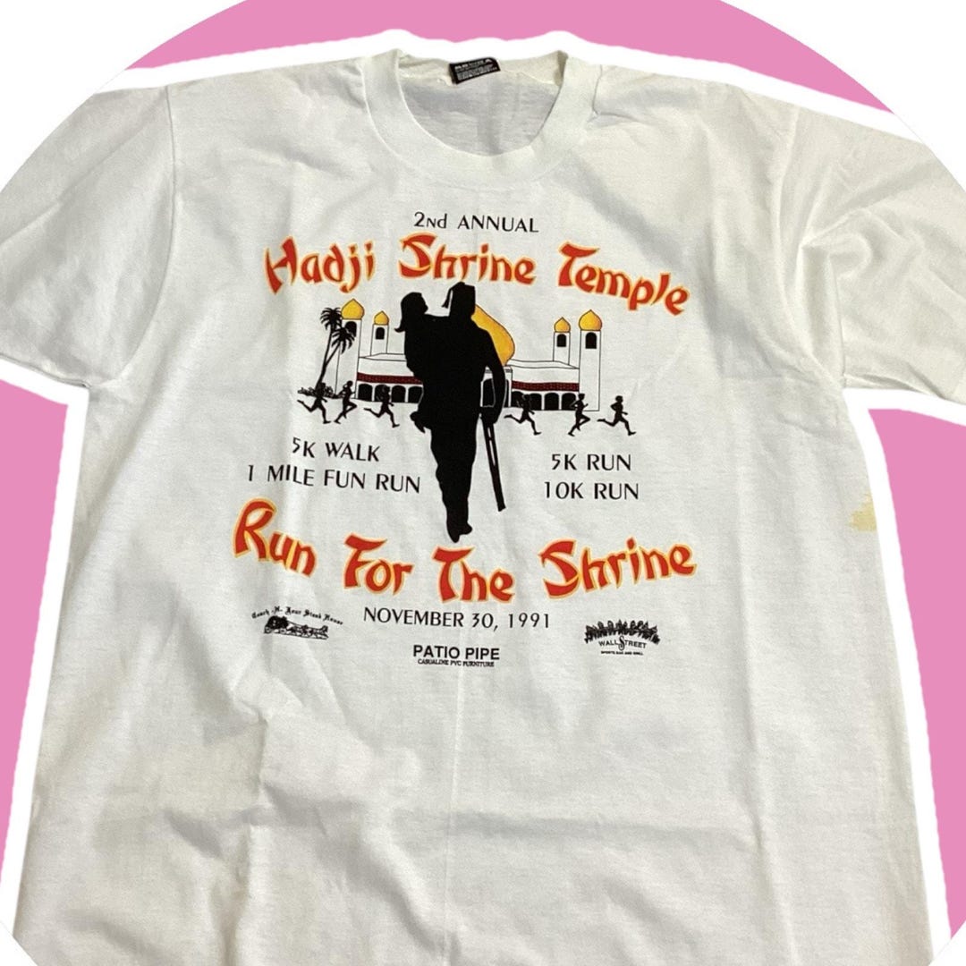 Vintage Single Stitch Graphic T-shirt 1991 Run for the Shrine Hadji ...