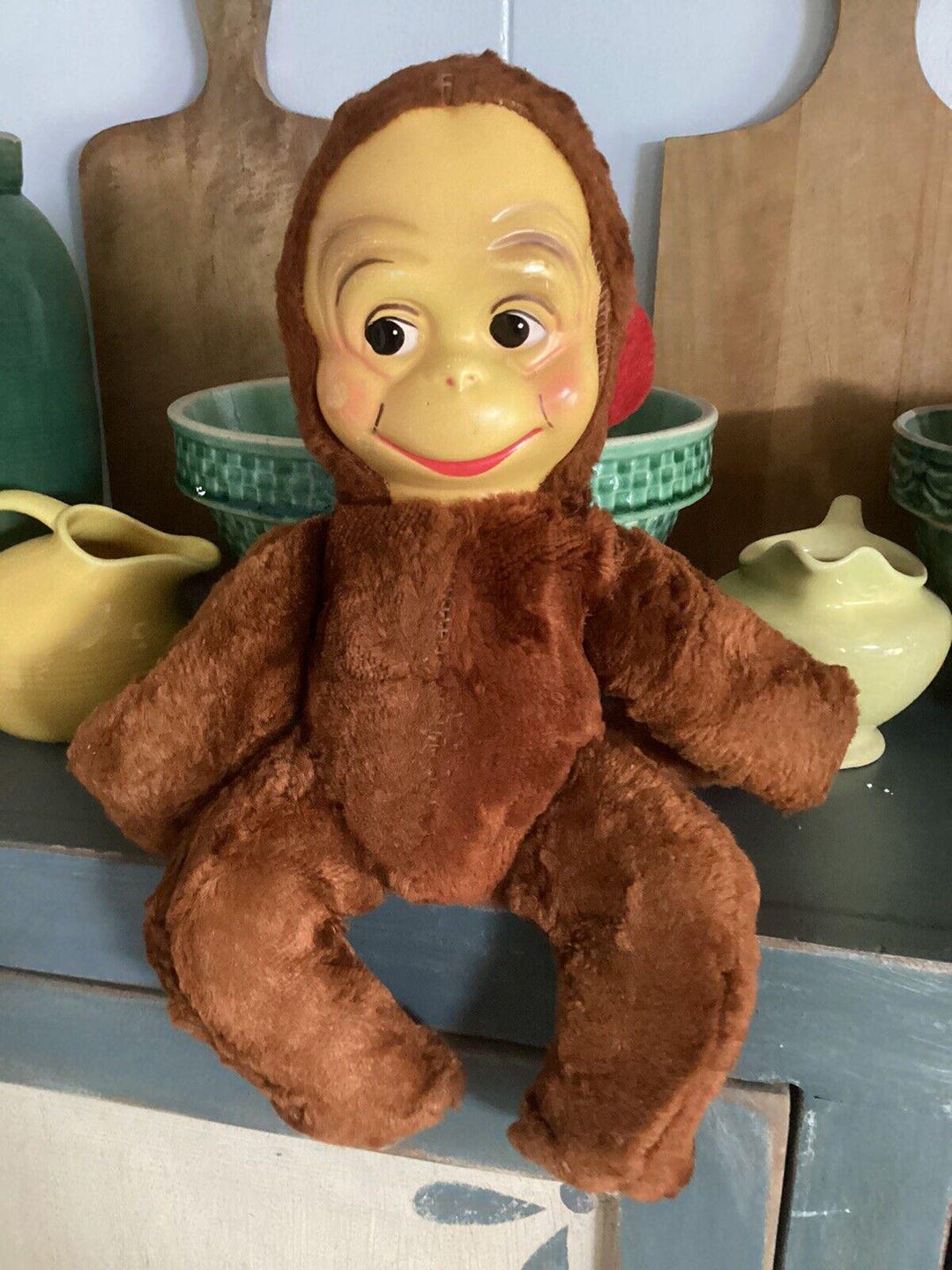 1950s 60s Rubber Face Monkey Well Loved Unusual Face Plush - Etsy