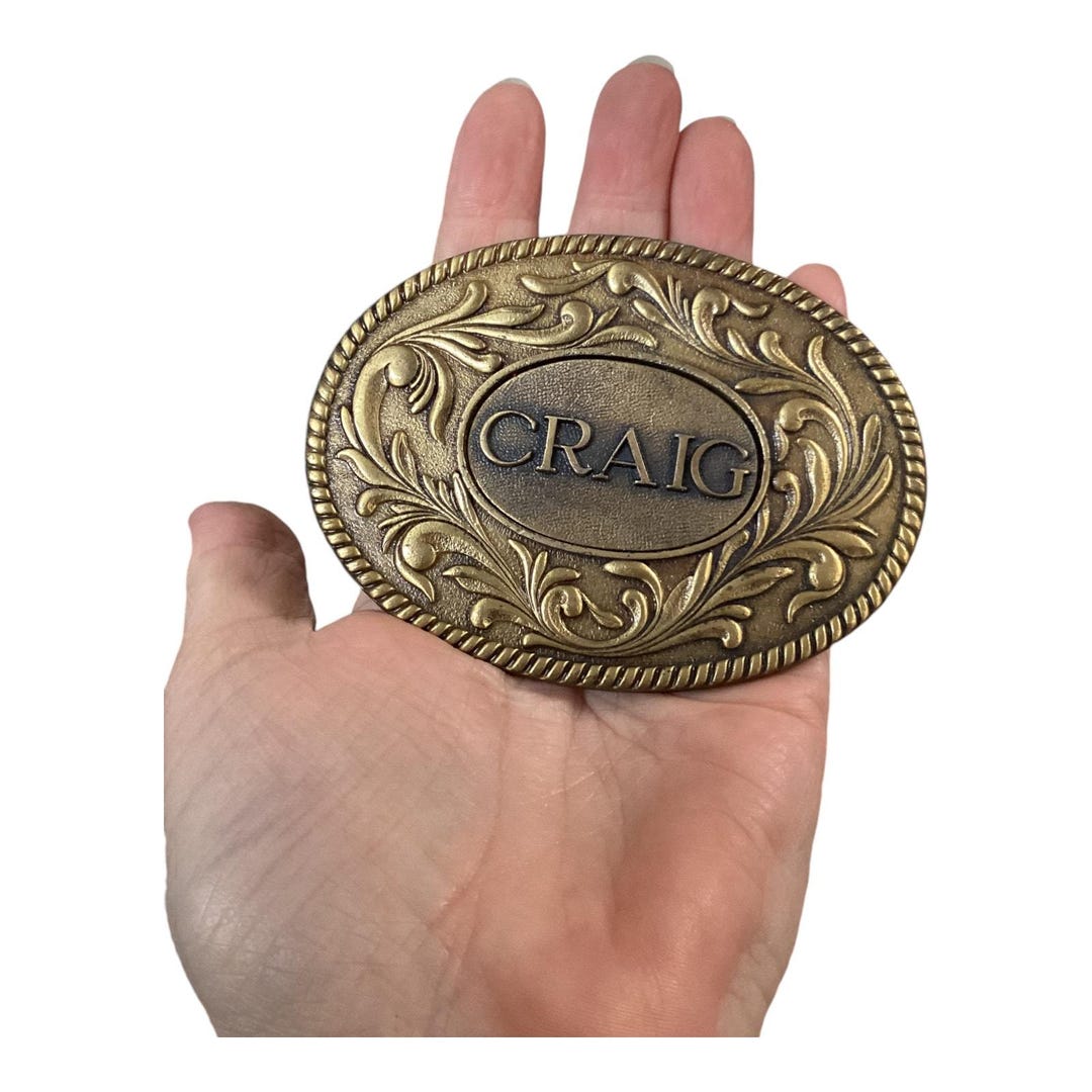 Vintage Belt Buckle CRAIG Ornate Detailed Cowboy Western Ranch Rodeo - Etsy