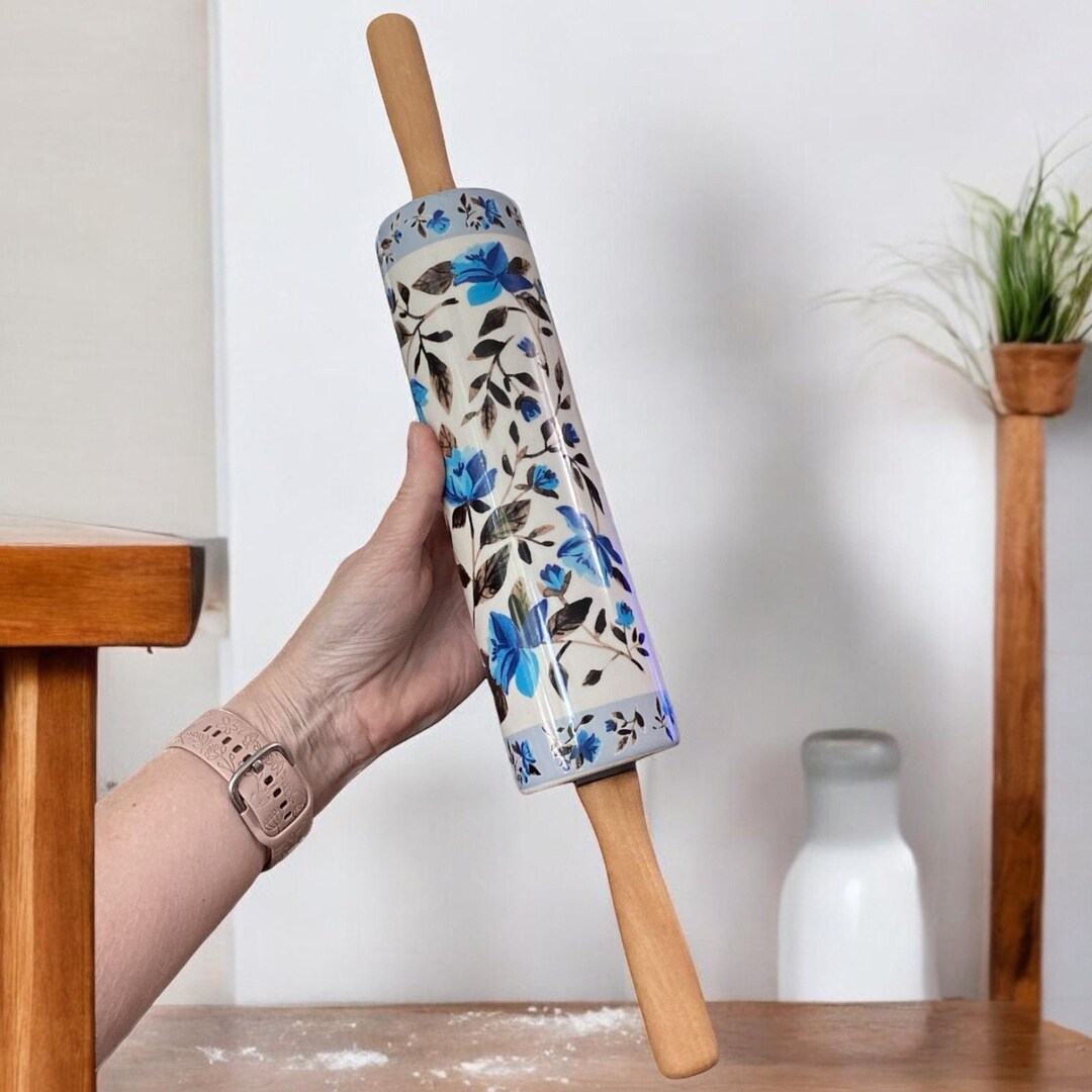 Anthropologie Petalpress Ceramic Rolling Pin Designed by 1canoe2 Retired Model Floral - Etsy