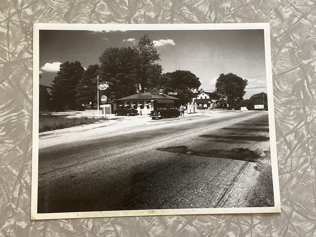 Vintage 1960s 8x10 Ellsworth Ohio Gas Station Cafe Photo Snapshot Found ...