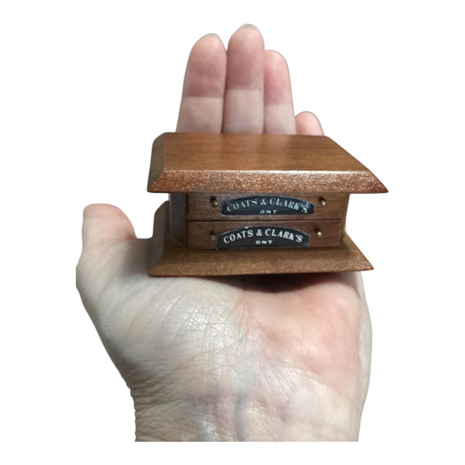 Vintage Shackman Dollhouse Miniature Wooden Sewing Cabinet Yarn Buttons ...