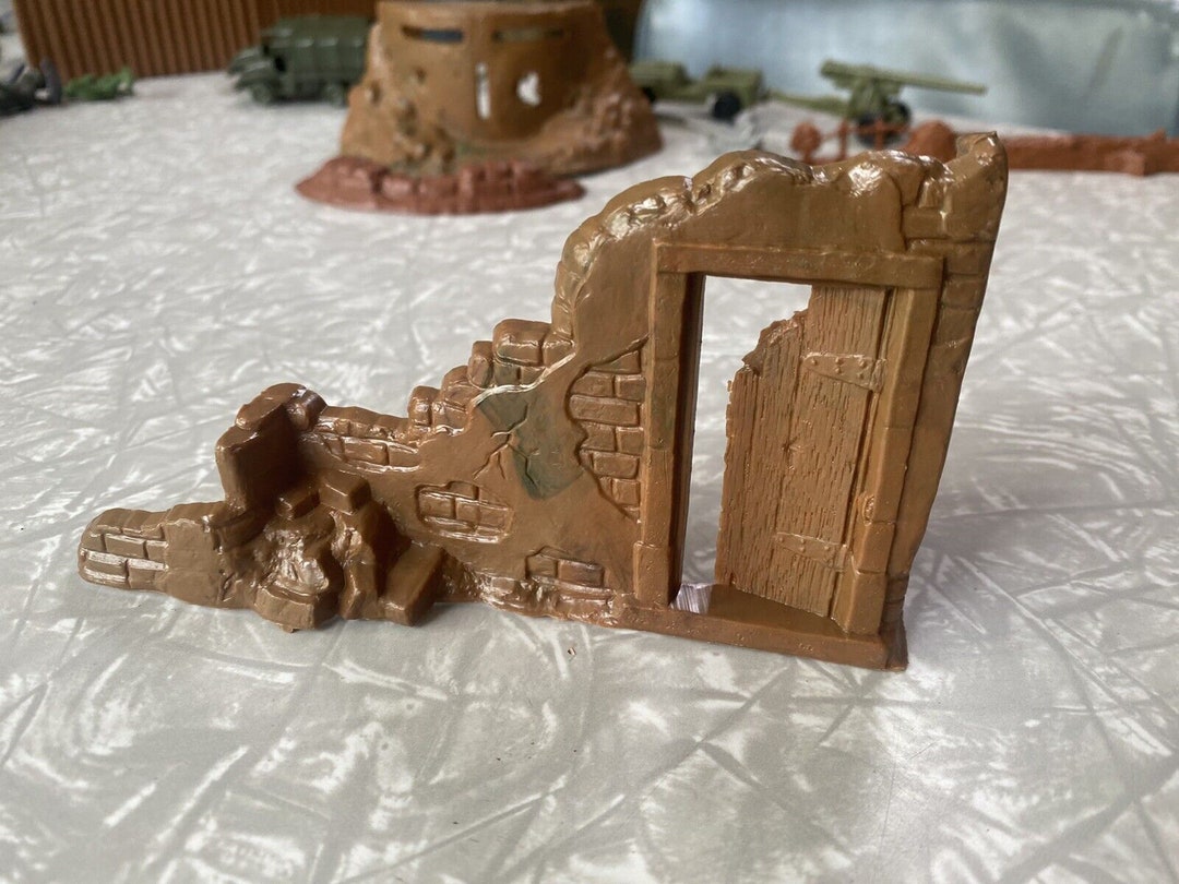 Marx Battleground Buildings Terrain Marbled Hard Plastic Vintage 1960s ...