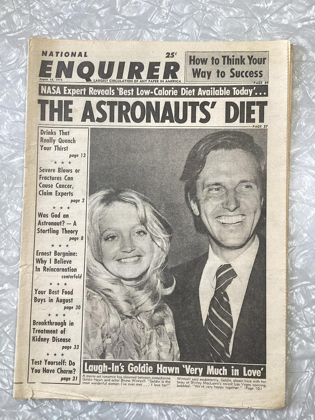 Vintage 1974 Enquirer Tabloid Gossip Magazine Newspaper Goldie Hawn ...