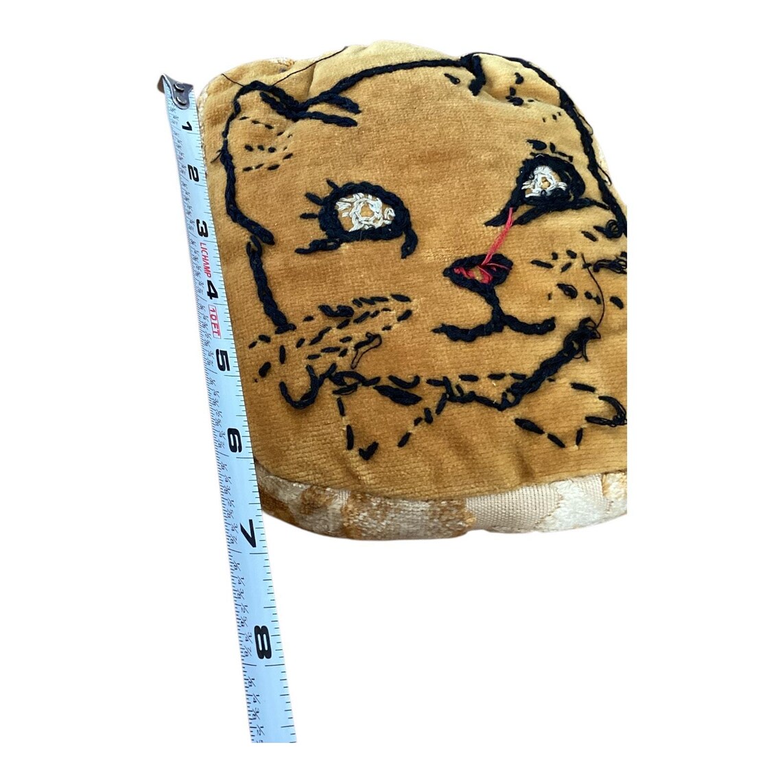 Vintage Handmade CAT Throw Pillow Yellow Gold Face OOAK Kitschy Odd ...