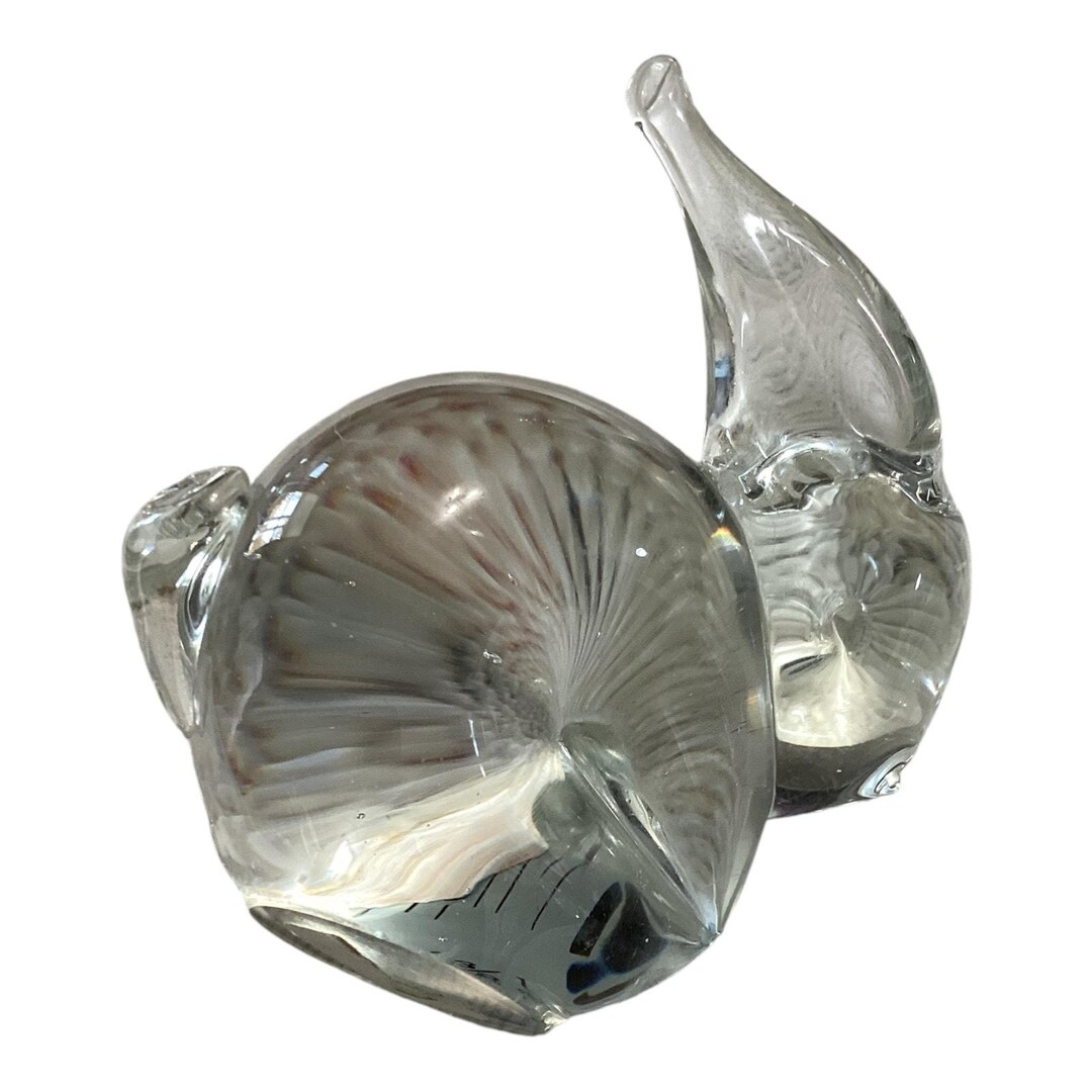 Clear Glass Snail Paperweight Shelf Sitter Figurine Collectible - Etsy
